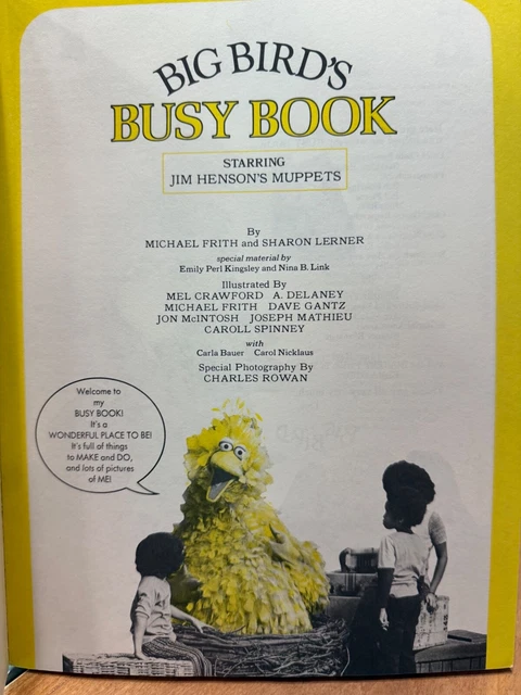 BIG BIRD'S BUSY Book Starring Jim Henson's Muppets Random House 1975 ...
