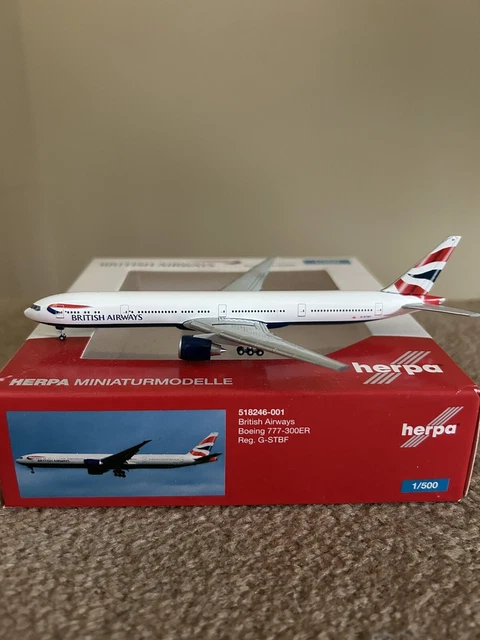 HERPA 1/500 BRITISH Airways B777-300ER Model 518246-001 £16.00 - PicClick UK