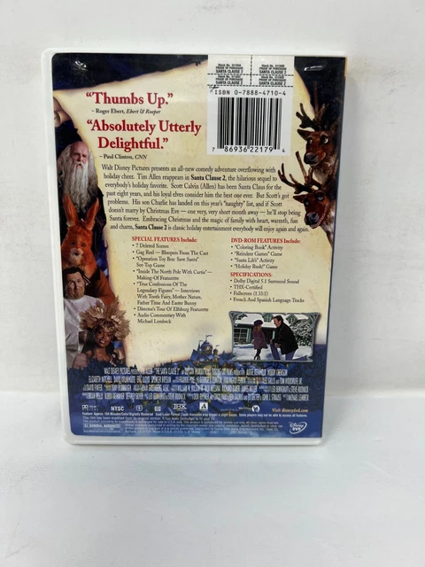 THE SANTA CLAUSE 2 (DVD, 2003) Christmas Disney Live Action Good ...