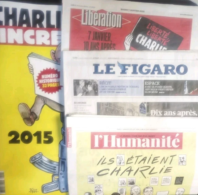 CHARLIE HEBDO N° 1694 INCREVABLE 2015 2025 Pack Charlie + 3 QUOTIDIENS ...