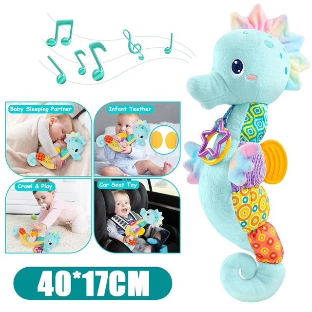 SEAHORSE PLUSH SOFT Cuddly Toy Musical Soft Toy Colors Patterns Anxiety ...
