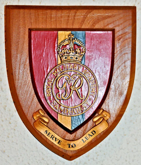 ROYAL MILITARY ACADEMY Sandhurst regimental wall plaque shield RMAS ...