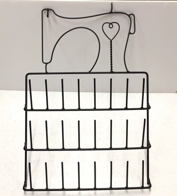 SEWING MACHINE THREAD Spool Bobbin Rack Holder 48 Wall Mount Decorative ...