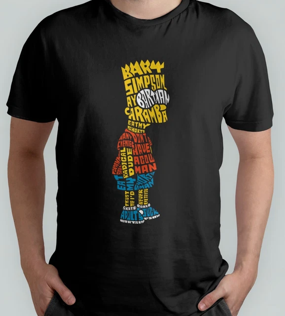 BART SIMPSON THE Simpsons Word Art Design T-Shirt £12.00 - PicClick UK