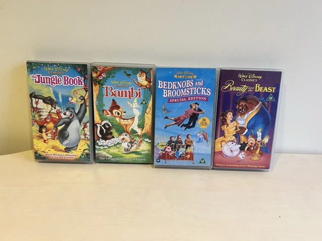 WALT DISNEY 4X VHS Set Classics Kids Films Rating U Jungle Book Bambi ...