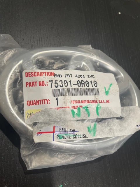 NEW GENUINE TOYOTA Rav4 Bumper Cover Emblem 2013-2015. 75301-0R010 $45. ...