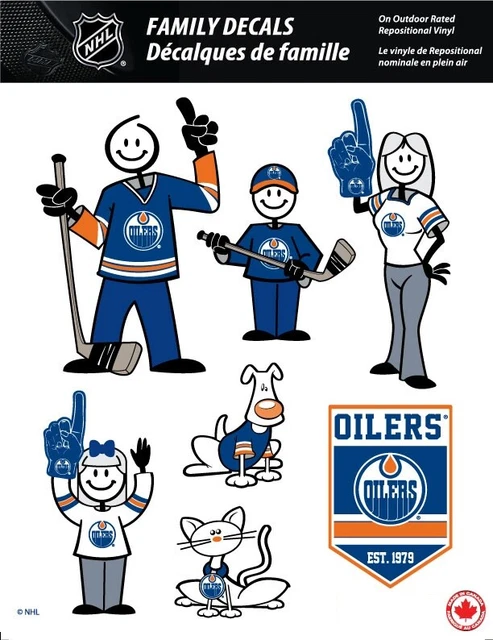 NHL EDMONTON OILERS Stick People Family Decals ~ Full Color Vinyl ...