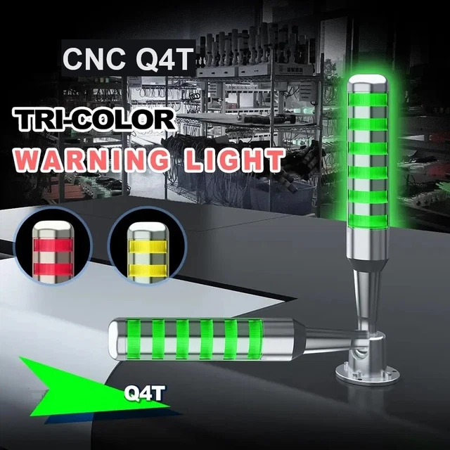 CNC TRI-COLOR LED Machine Tool24V Indicator Signal Warning Light Built ...