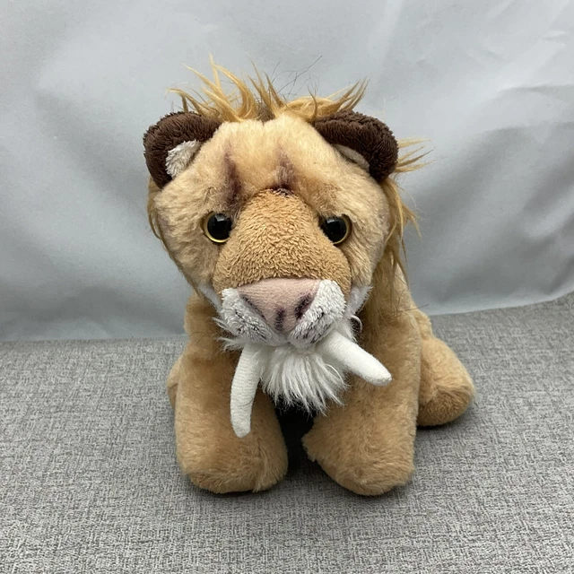 WILD REPUBLIC SMILODON Saber Tooth Tiger Plush Stuffed Animal 12" Brown ...