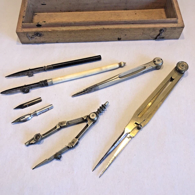 VINTAGE PAIR PROPORTIONAL Dividers + Brass Drawing Instruments in ...