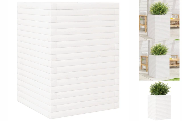 PFLANZKÜBEL BLUMENKÜBEL PFLANZCONTAINER Pflanzgefäße Weiß 50x50x68,5 Cm Massivho EUR 208,49 ...