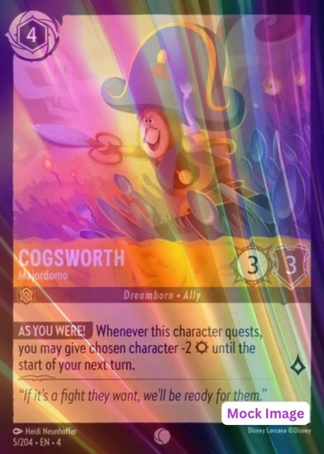 COGSWORTH MAJORDOMO COLD FOIL 5/204 - Ursula's Return Lorcana £1.99 ...