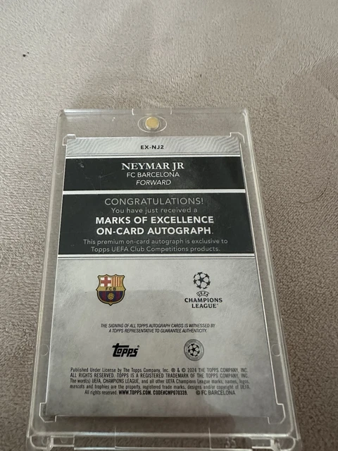 TOPPS MUSEUM COLLECTION 24/25 Marks Of Excellence Neymar 2/5 On Card ...