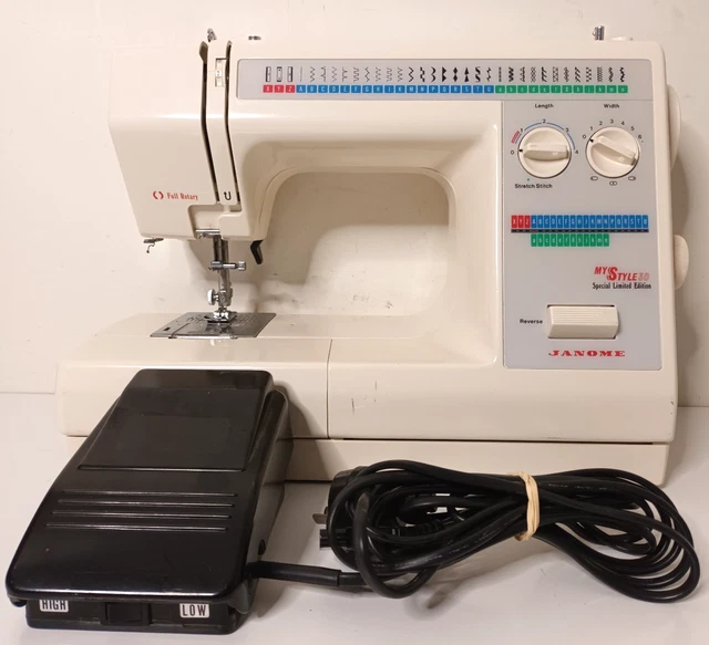 JANOME MY STYLE 30 Sewing Machine Complete With Pedal Accessories Case ...