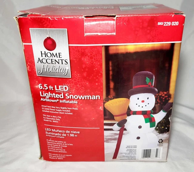 Home Accents Holiday 6 5 Ft Pre Lit Led Airblown Snowman Christmas