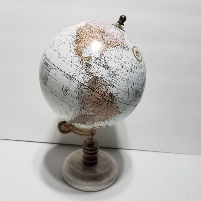 HOME DECORATIVE DESKTOP Rotating Political Map World Globe with Stone ...
