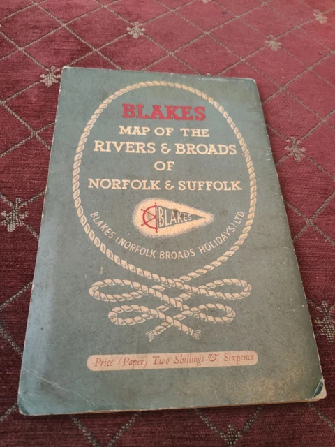VINTAGE BLAKE'S MAP Of Rivers And Broads Of Norfolk £2.00 - PicClick UK