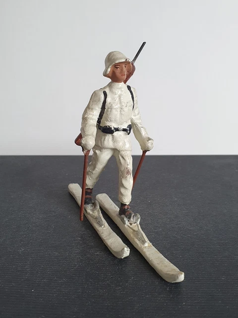 ELASTOLIN LINEOL SOLDAT Gebirgsjäger auf Ski Winteruniform Militär II. WK Masse EUR 89,99 ...