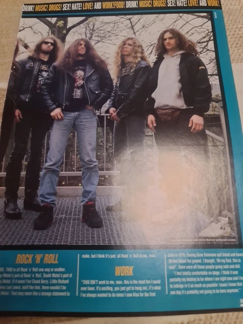 VINTAGE CANNIBAL CORPSE CHRIS BARNES A4 POSTER RAW MAGAZINE CLIPPING £9 ...