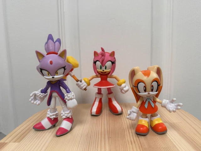 SONIC THE HEDGEHOG Cream Blaze & Amy rose 4" Action Figures Jakks ...