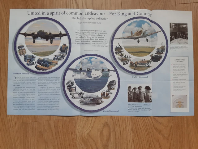 ROYAL WORCESTER, COLLECTION, Set, 3 Plates, RAF, Wartime, Limited ...