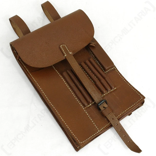 GERMAN ARMY M35 Map Case - Brown WW2 Repro Soldier Leather Folder Bag ...