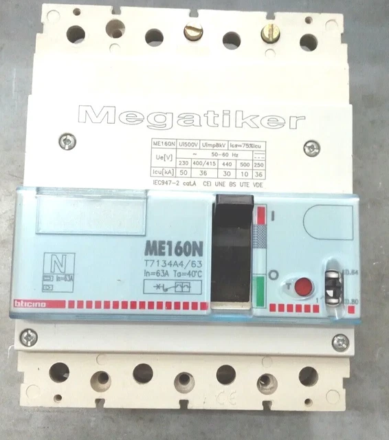 BTICINO - MAGNETIC Thermal Differential Switch Megatiker ME160N T7134A4 ...