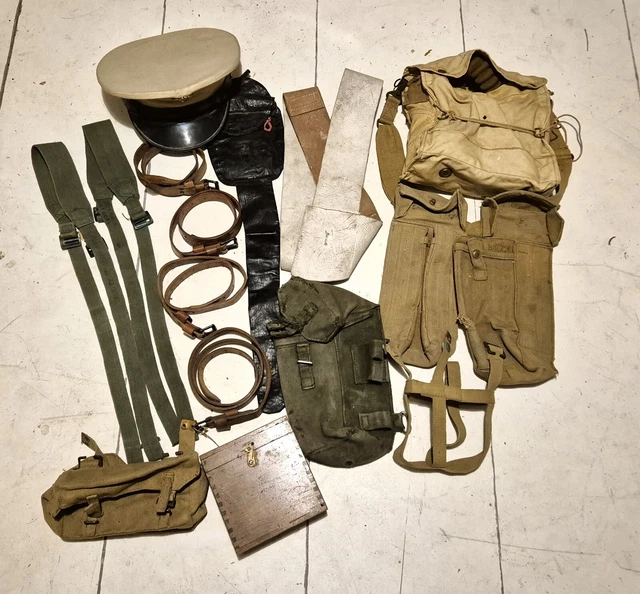 WW1 WW2 BRITISH American US Webbing Field Gear Equipment Headgear etc ...