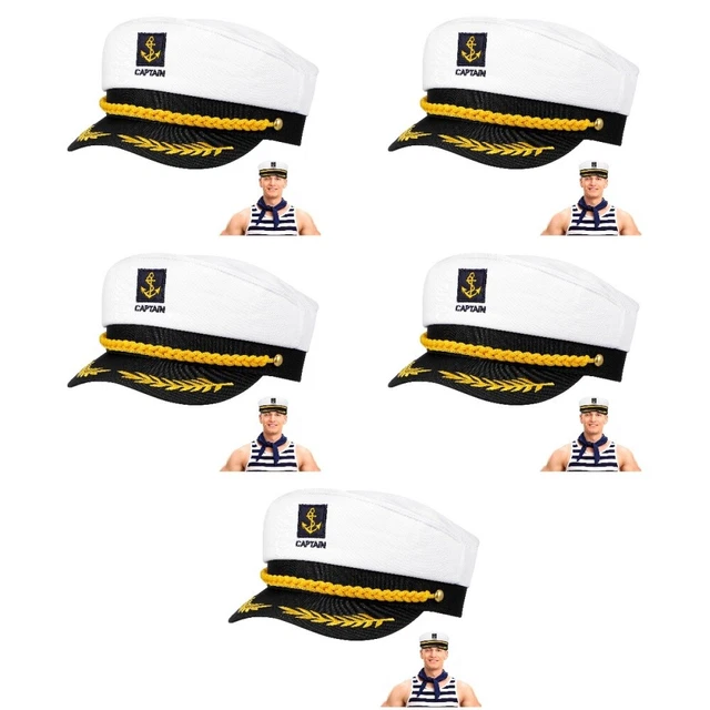 SET OF 5 Sailor Cap Yacht Boat Unisex Embroidered Captain Hat Adult £19 ...