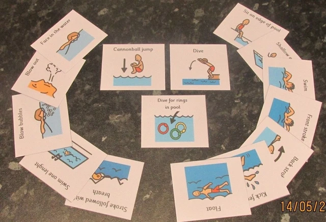 VISUAL AID FOR Swimming ~ prompt flash cards~Autism~ADHD~SEN~Schools ...