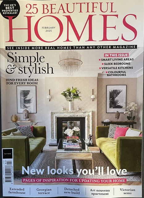 25 BEAUTIFUL HOMES Magazine Issue February 2025 £10.49 - PicClick UK