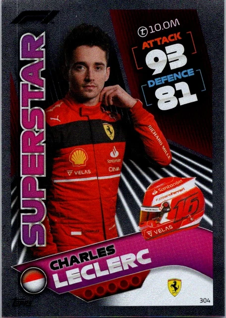 2022 TOPPS TURBO Attax Superstar Charles LeClerc Ferrari #304 Bx27 $8. ...