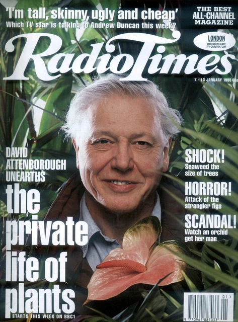 RADIO TIMES 7 Jan 1995 . David Attenborough Front Cover . Leslie ...