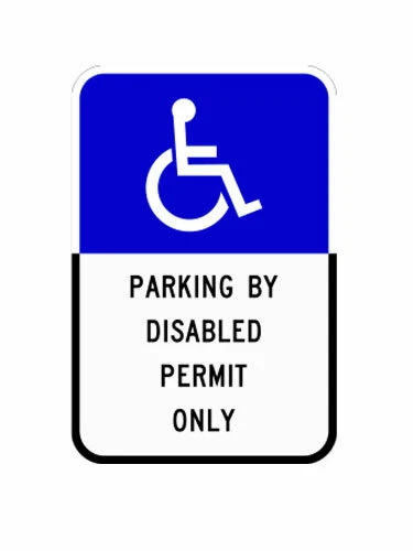PARKING BY DISABLED PERMIT ONLY Sign. (FTP-25) 12" x 18" , Standard ...