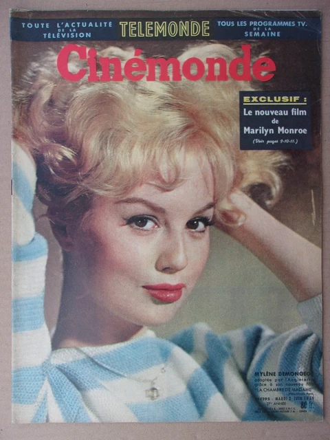 CINÉMONDE N°1295 DE 1959 : Mylène Demongeot-Marilyn Monroe-Dalida-Sami ...