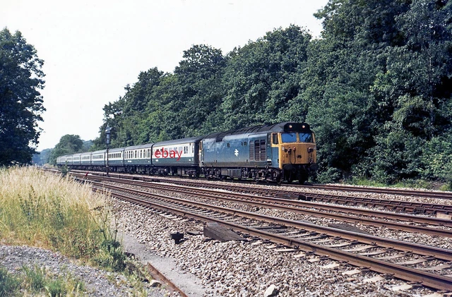 ORIGINAL 35MM SLIDE BR Class 50 no. 50003 at Sonning cutting +rights ...