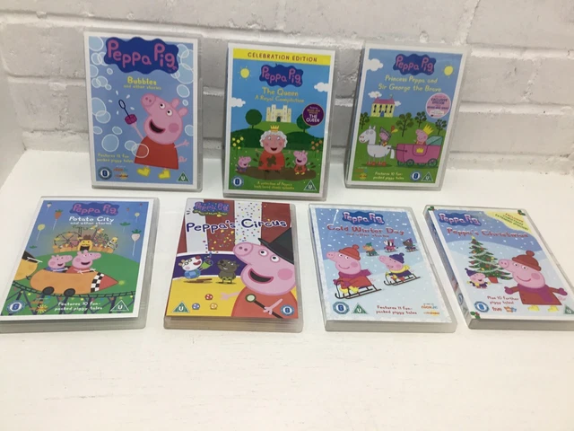 PEPPA PIG DVD bundle x7, bubbles, potato city, circus, peppa Christmas ...