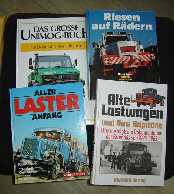 4 X BUCH alte Lastwagen Unimog Faun Magirus Kaelble MAN Henschel ...