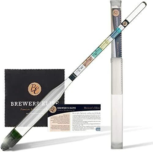 BREWER'S ELITE HYDROMETER Triple Scale Set,Specific Gravity ABV Tester ...