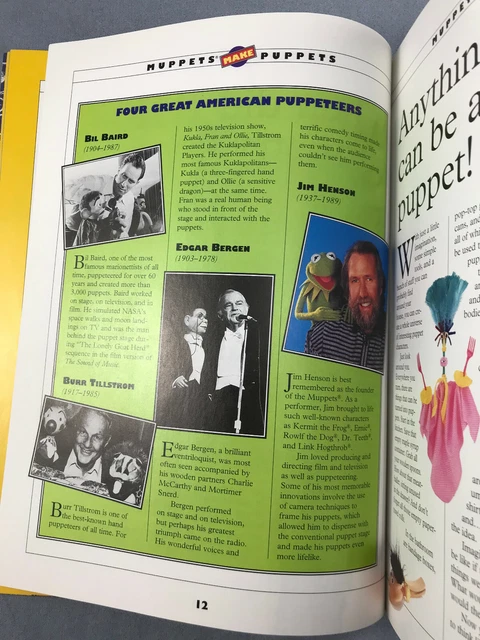 MUPPETS MAKE PUPPETS Cheryl Henson Workman Pub 1994 Sock String Rod ...