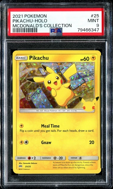 PIKACHU 25/25 PSA 9 Pokemon Mcdonalds 25th Anniversary English Holo $75 ...