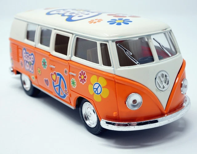 VOLKSWAGEN VW BUS T1 Bulli Peace and Love orange beige Modellauto ...
