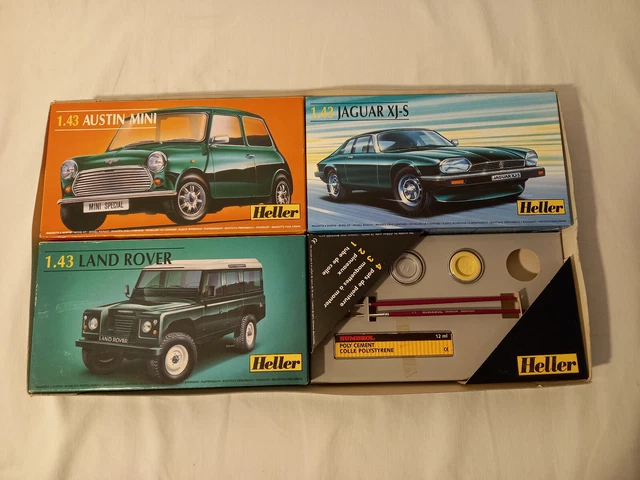 3 MAQUETTE HELLER 1/43 Série Collection : Land Rover / Austin Mini / Jaguar XJ-S EUR 33,90 ...