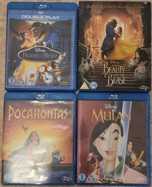 DISNEY BLU RAY Bundle x4 Pocahontas Mulan Beauty and the Beast £5.99 ...