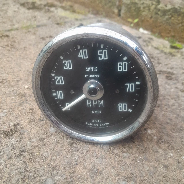 SMITHS RVI TACHO Rev Counter 8000 rpm 80mm £1.00 - PicClick UK