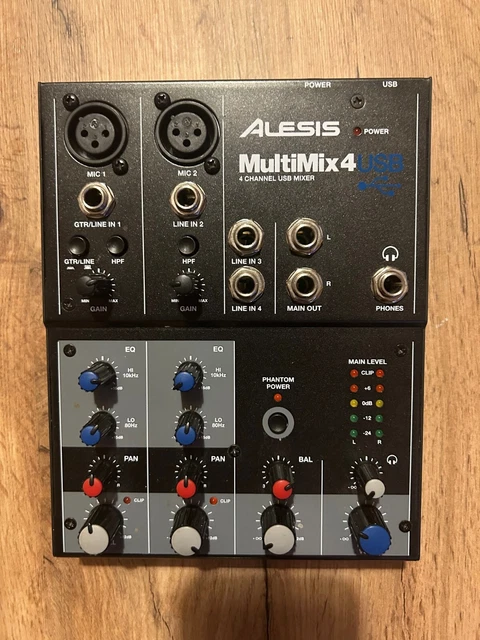 ALESIS MULTIMIX 4 USB FX – 4 Channel Compact Studio Mixer with Built In ...
