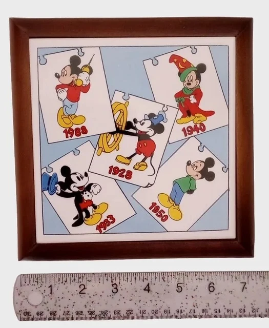 DISNEY MICKEY MOUSE Through The Years 1928 - 1988 Ceramic Tile In ...