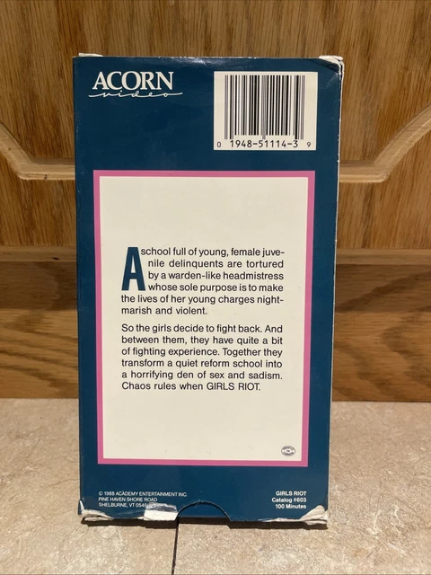 GIRLS RIOT VHS Acorn Video 1988 Women In Prison HTF OOP Rare Cult ...