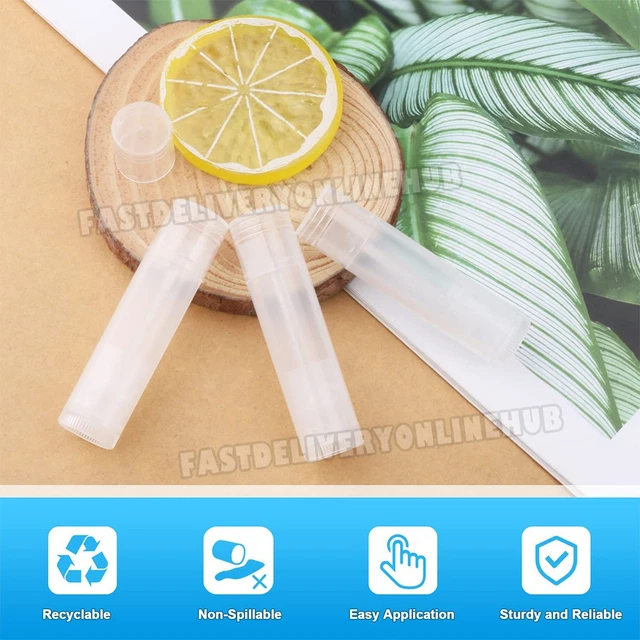10/30/50/100X EMPTY LIPSTICK Plastic Lip Balm Container Tubes Caps 5g ...