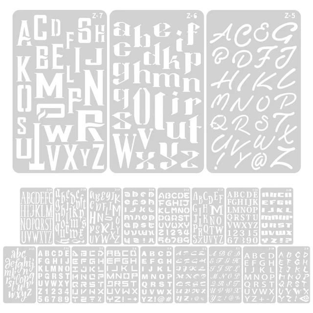 20 SHEETS LETTER Template Ruler Multi-function Stencils Craft Plastic £ ...